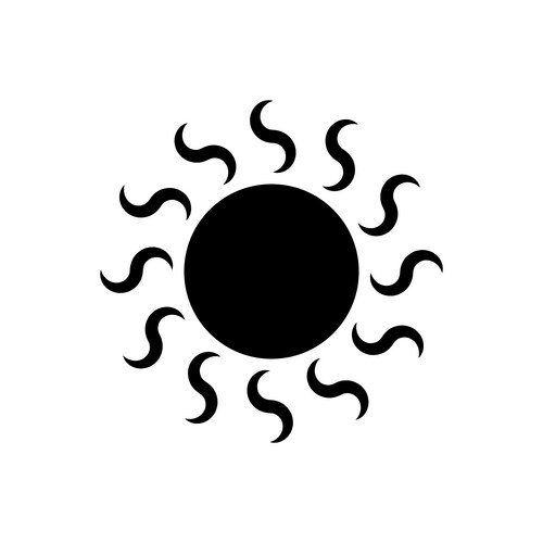 Sun icon for graphic design projects summer sun Vector Image