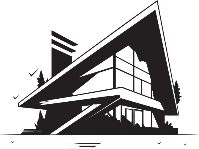 Ink illumination contemporary architecture symbol Vector Image