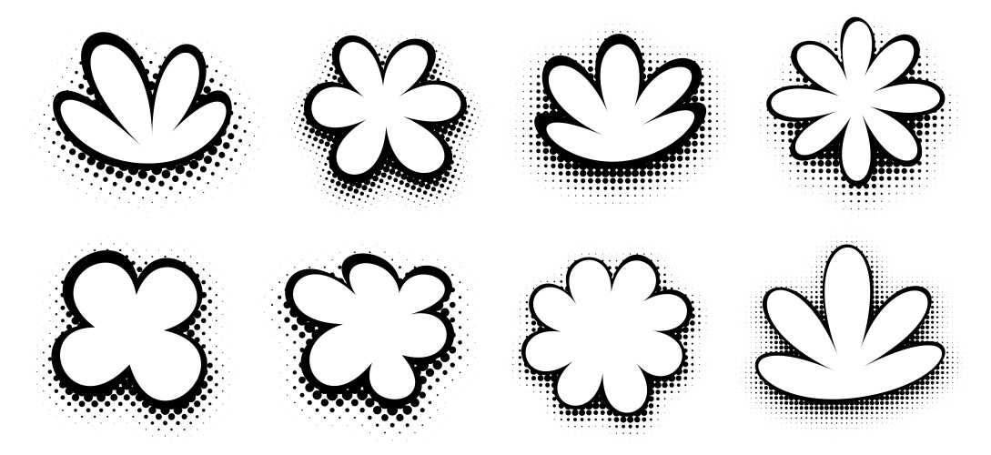 Colorful comic flare bubbles Royalty Free Vector Image