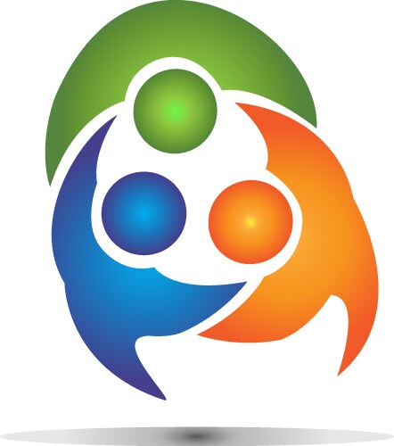 Happy business friends logo Royalty Free Vector Image