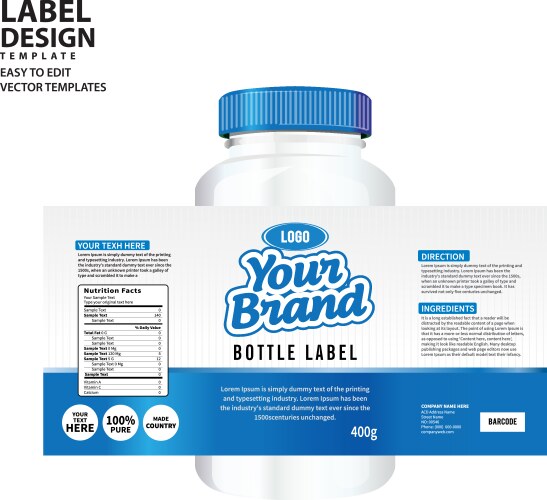 Label and packaging template design Royalty Free Vector