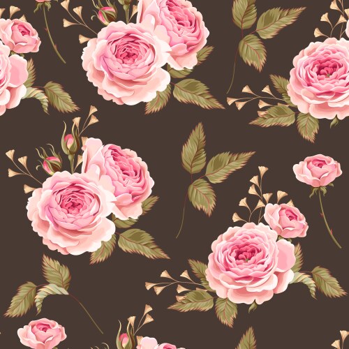English roses seamless Royalty Free Vector Image