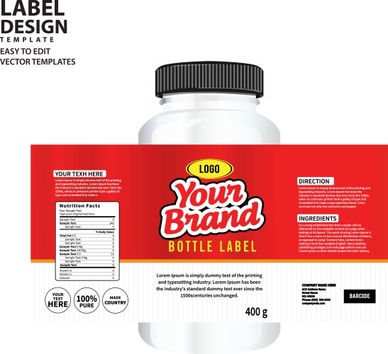 Label and packaging template design Royalty Free Vector