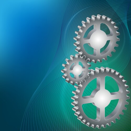 Background for a presentation on mechanics gears Vector Image