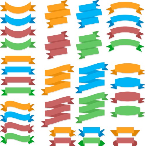 Colorful ribbon set Royalty Free Vector Image - VectorStock