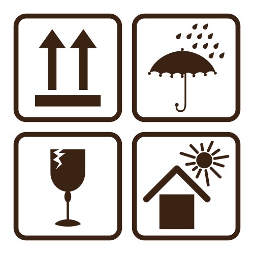 This way up standard box sign for cargo isolated Vector Image