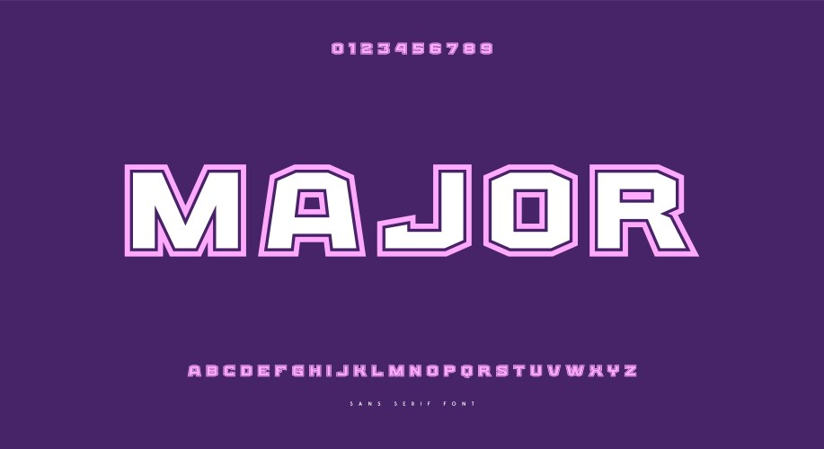 Spacer font display futuristic typeface Royalty Free Vector