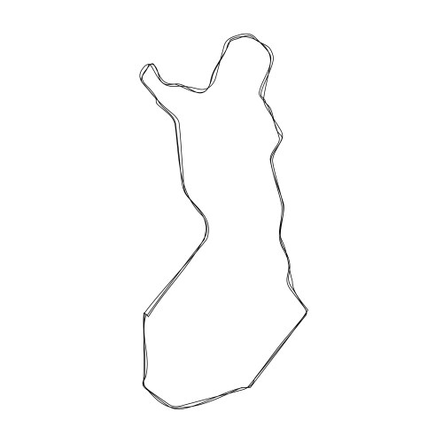 Finland simplified map Royalty Free Vector Image