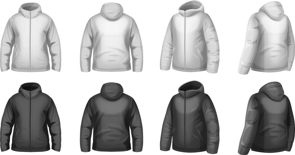 Zipper collection realistic set Royalty Free Vector Image