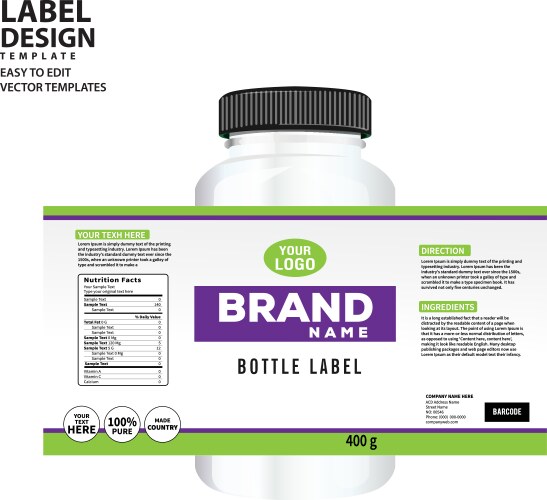Label and packaging template design Royalty Free Vector