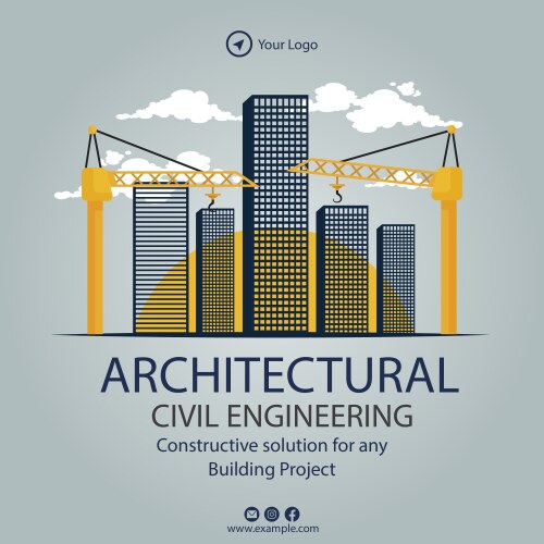 Architectural civil engineering banner design Vector Image