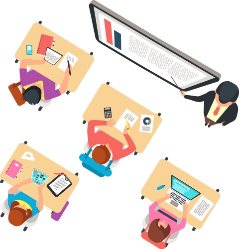 Cartoon kids english teacher Royalty Free Vector Image