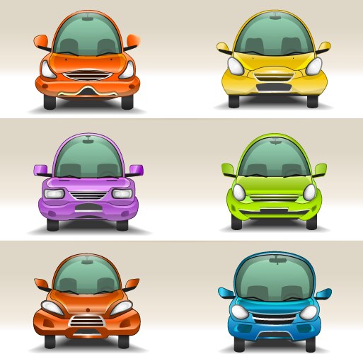 Colorful cartoon cars Royalty Free Vector Image
