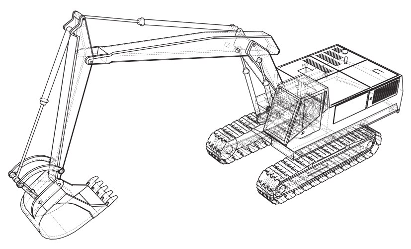 Wire-frame model a multi-storey building Vector Image