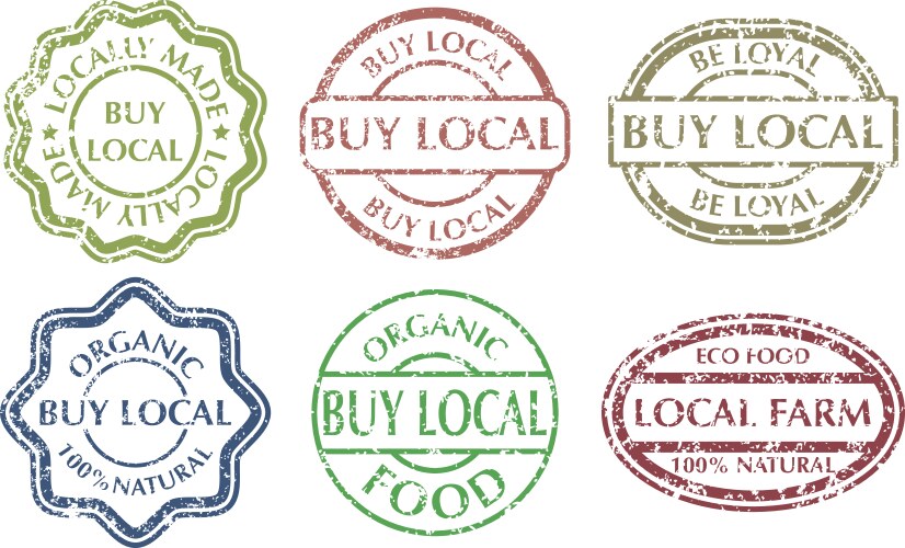Eat local rubber stamp Royalty Free Vector Image