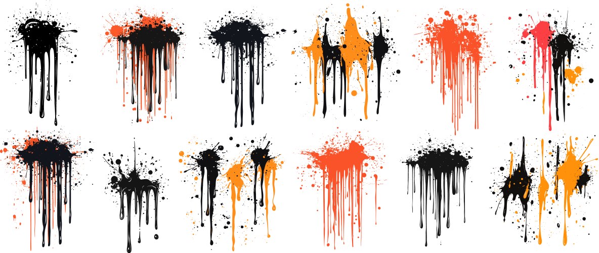 Splatter Paint Drips Color Splatter. Colorful Paint Splash, Bright