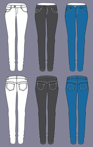 Women jeans pants and shorts Royalty Free Vector Image