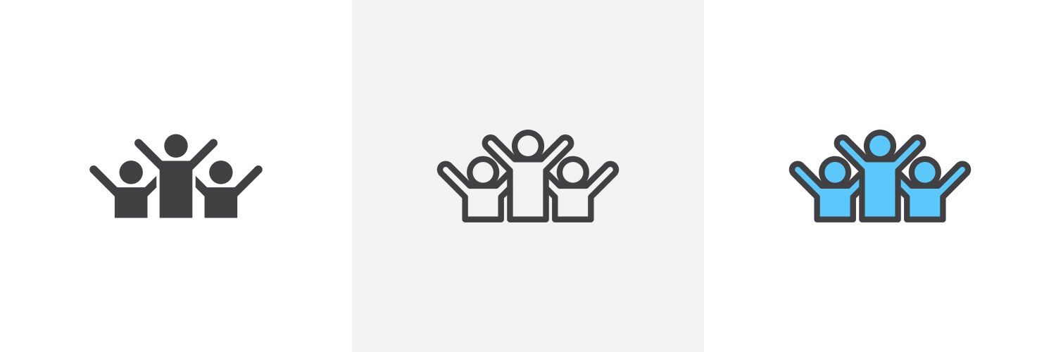 Clapping hands icon set congratulation and cheers Vector Image