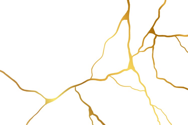 Gold Kintsugi Japanese Art Poster Royalty Free Vector Image