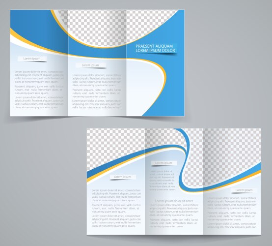Three fold brochure template Royalty Free Vector Image