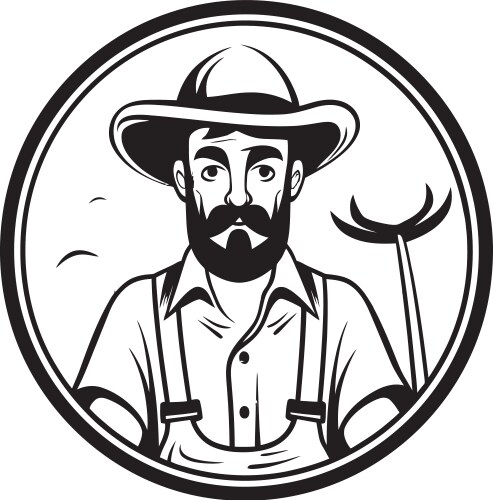 Harvestmaster artistic farmer logo agrarianmark Vector Image