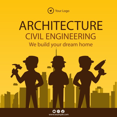 Architectural civil engineering banner design Vector Image