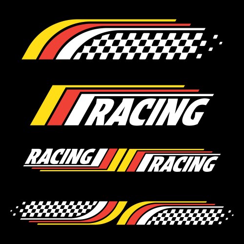Sport racing track logo silhouette Royalty Free Vector Image