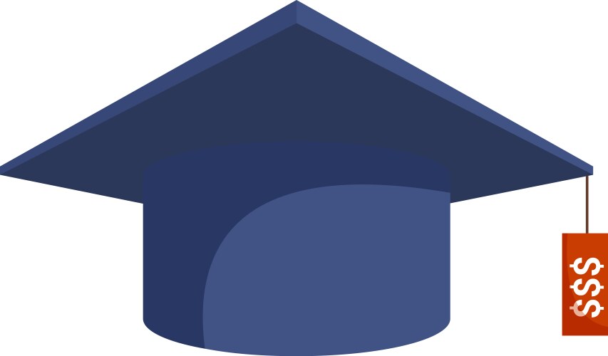 Graduation cap receiving a gold coin funding Vector Image