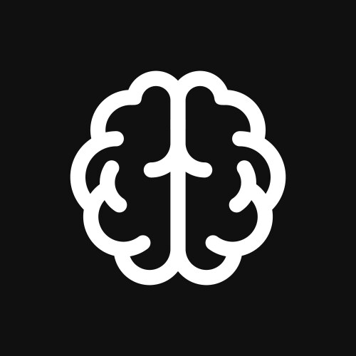 Golden human brain logo icon Royalty Free Vector Image