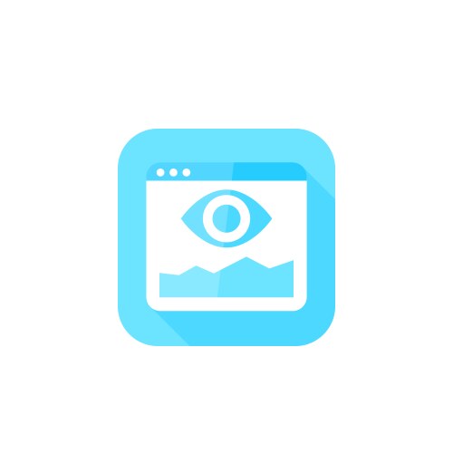 Monitoring icon with an eye Royalty Free Vector Image