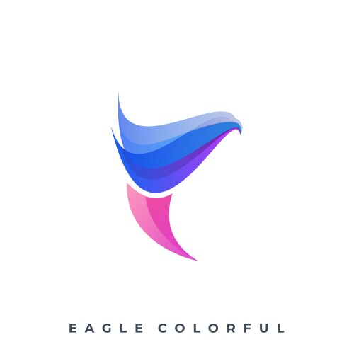 Colorful eagle bird logo Royalty Free Vector Image
