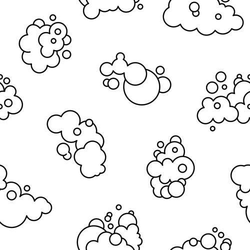 Soap bubbles seamless pattern coloring page Vector Image