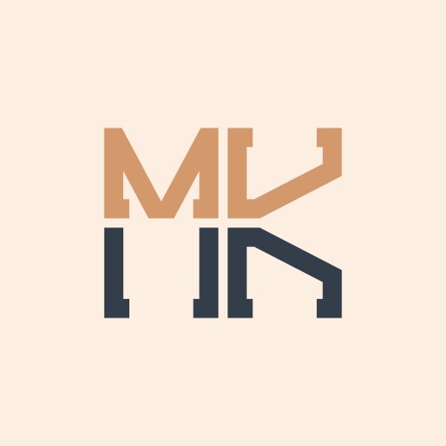 Corporate brand logo mk design – Royalty-Free Vector | VectorStock