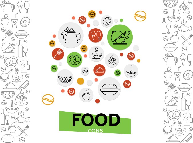 Realistic food colorful template Royalty Free Vector Image