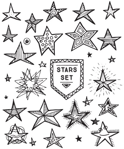 Linear stars set Royalty Free Vector Image - VectorStock