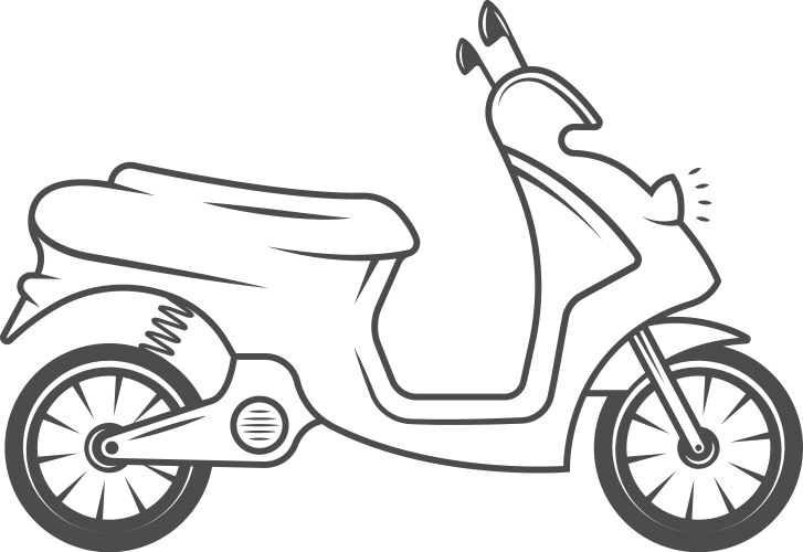 Outlined motorcycle Royalty Free Vector Image - VectorStock