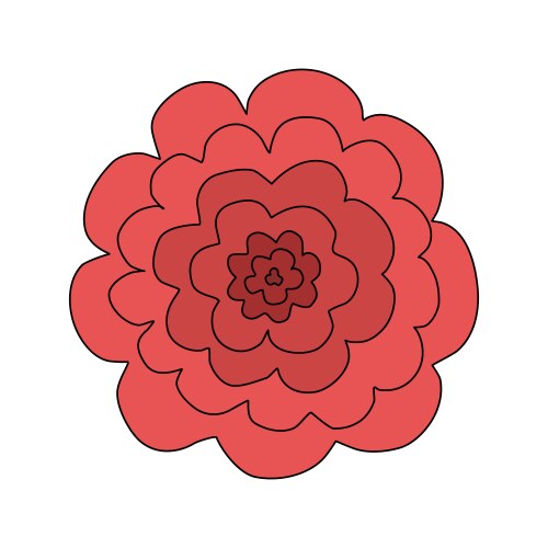 Simple rose flower head top view doodle style Vector Image