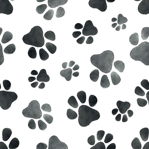 Dog paw print seamless pattern Royalty Free Vector Image