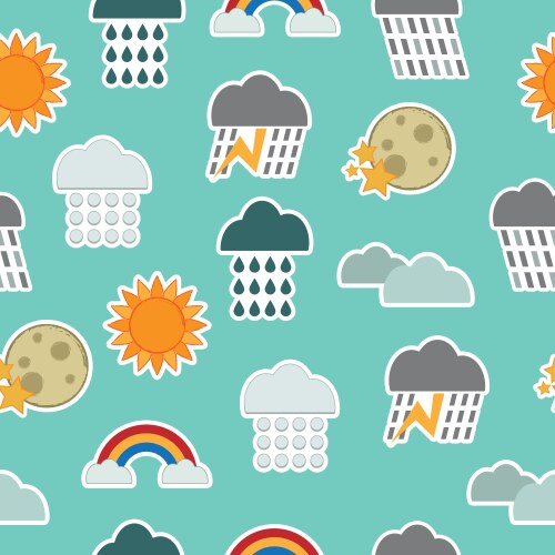 Seamless pattern with cute stickers for girl Vector Image