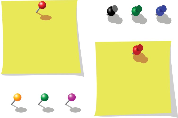 Note papers white blank sticky notes with color Vector Image