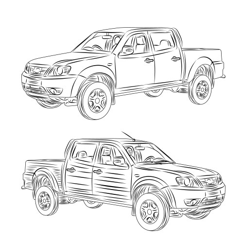 Outline Pickup Truck Vector Images (over 3,300)
