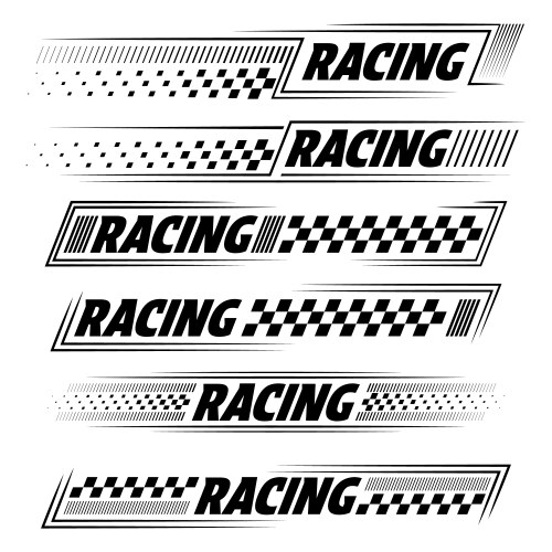 Sports stripes car stickers black color racing Vector Image