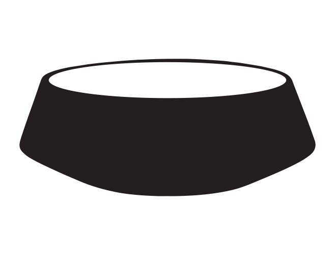 Bowl shape silhouette art Royalty Free Vector Image