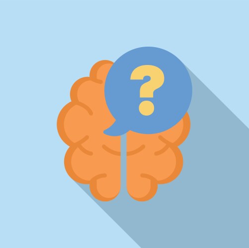 Human brain with question mark inside speech Vector Image