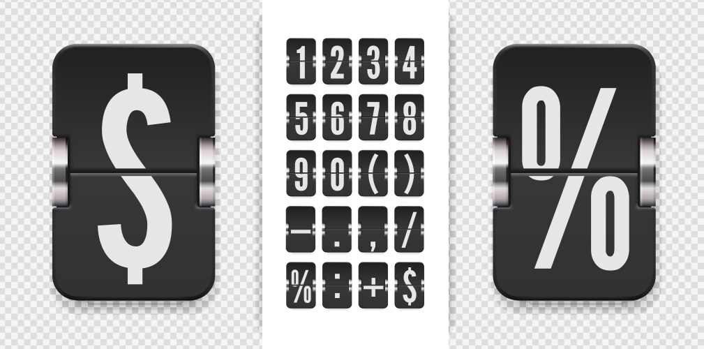 Countdown flip clock digital counter analog time Vector Image Countdown flip clock digital counter analog time Vector Image