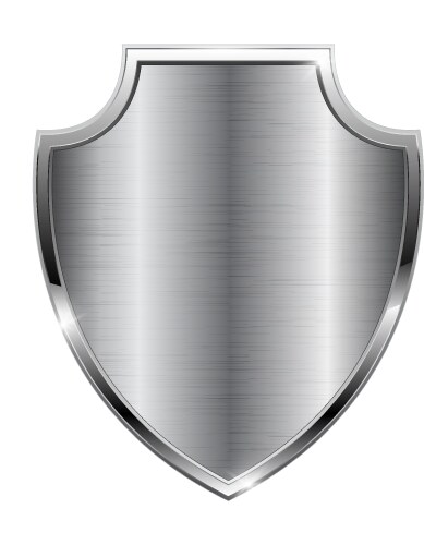 Metal shield with ribbon scratched texture Vector Image