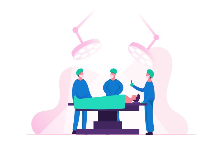 Surgery doctor patient operating hospital Vector Image