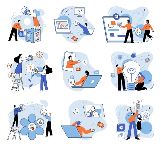 Team idea invention and improvement are key Vector Image