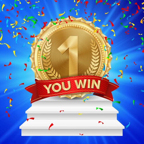 Gold medal 1st place achievement winner Royalty Free Vector