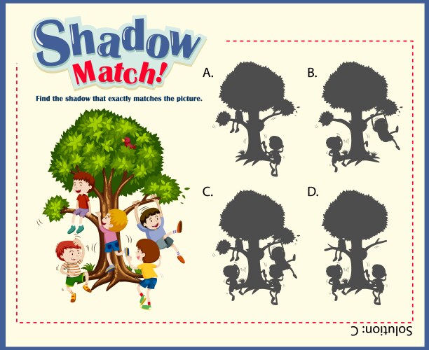 Game template for shadow matching bugs Royalty Free Vector